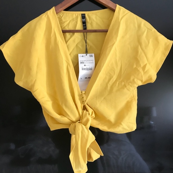 Zara | Tops | Zara Yellow Summer Cropped Top | Poshmark